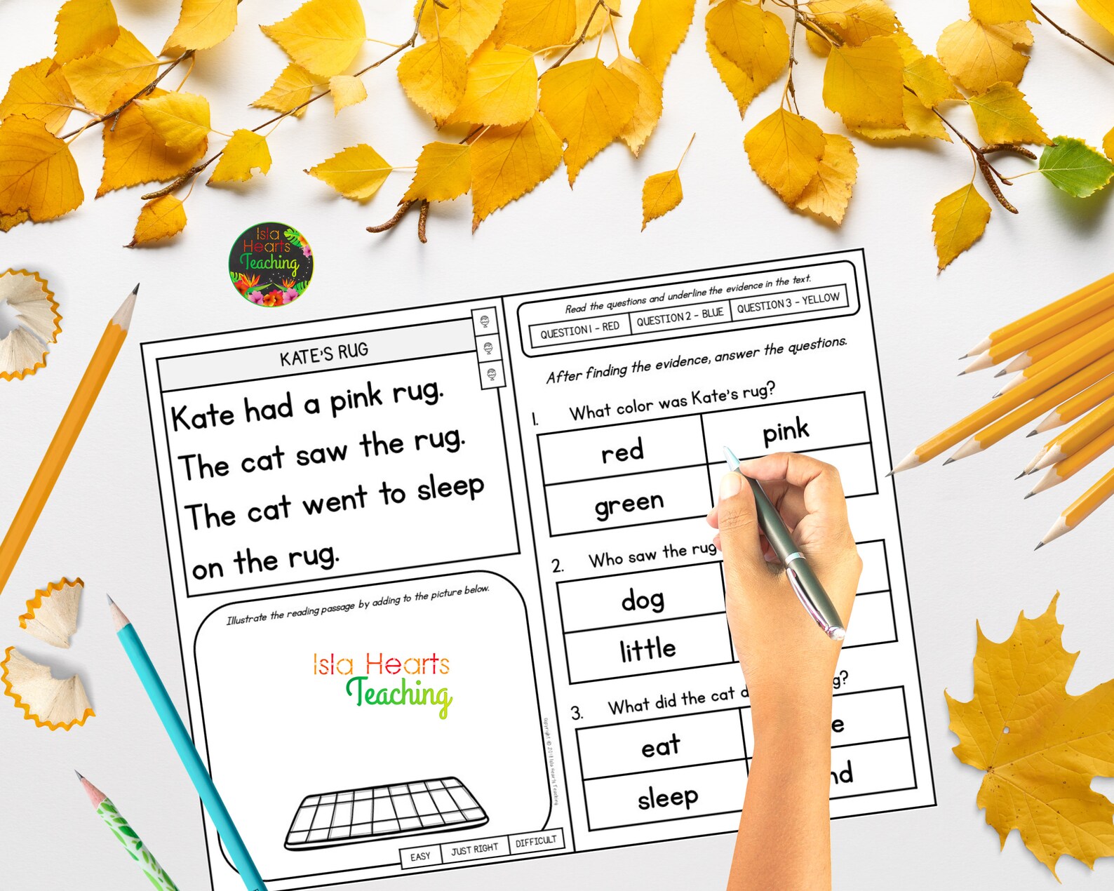 Kindergarten Reading Comprehension Passages and Questions Kindergarten ...