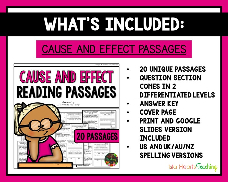 Cause and Effect Reading Comprehension Passages and Questions - Reading ...