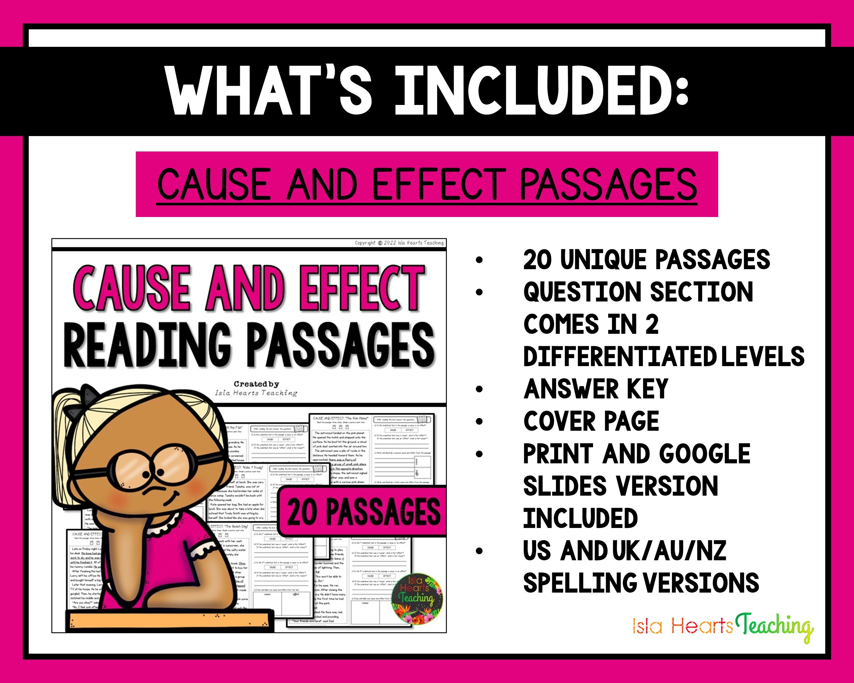 Cause and Effect Reading Comprehension Passages and Questions - Reading ...