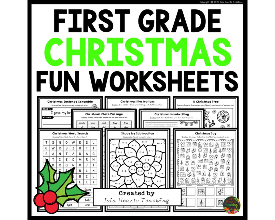 Christmas Fun Puzzles Workbook I Holiday Break Worksheets Xmas ...
