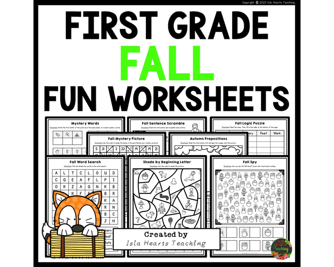 Fall Fun Puzzles Workbook I Holiday Break Worksheets Autumn Activities ...