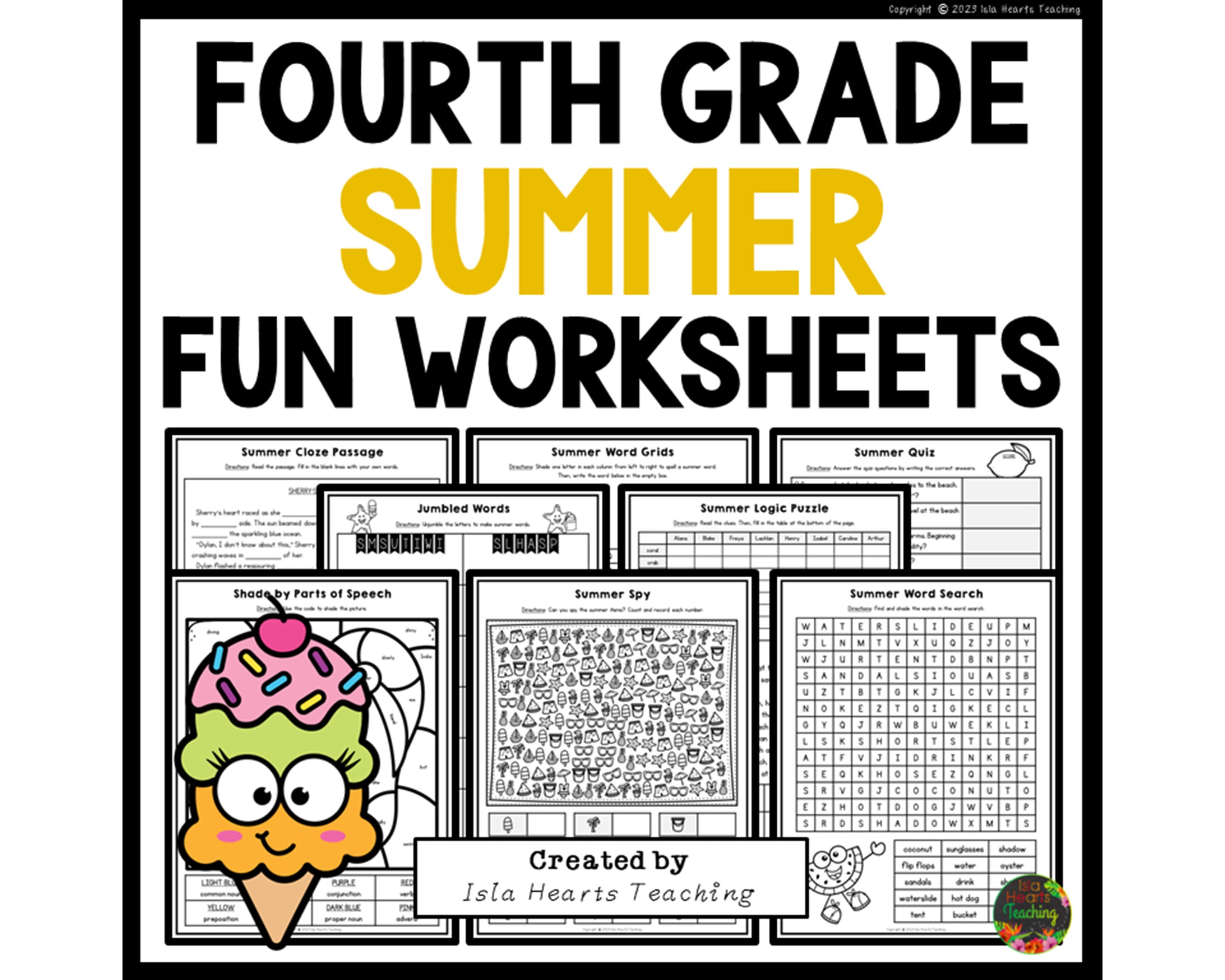 Summer Fun Puzzles Workbook I Holiday Break Worksheets and Activities I ...