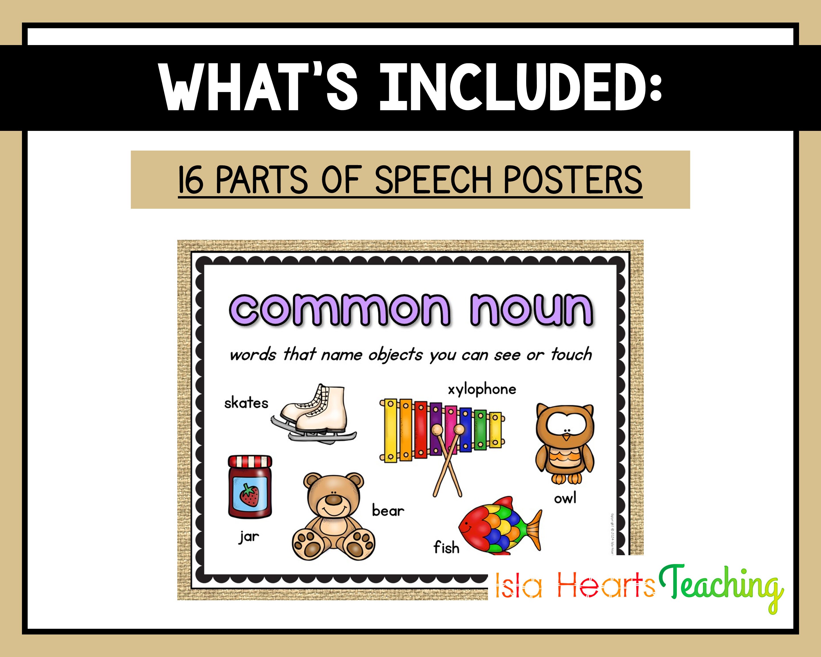 Editable Parts of Speech Posters I Grammar Posters I Classroom Decor I ...