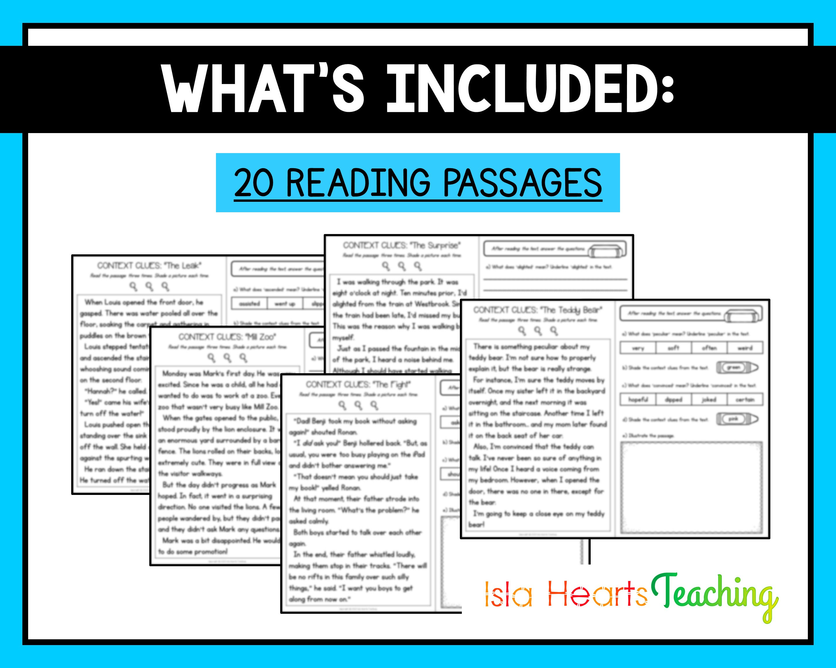 Context Clues Reading Comprehension Passages and Questions - Reading ...