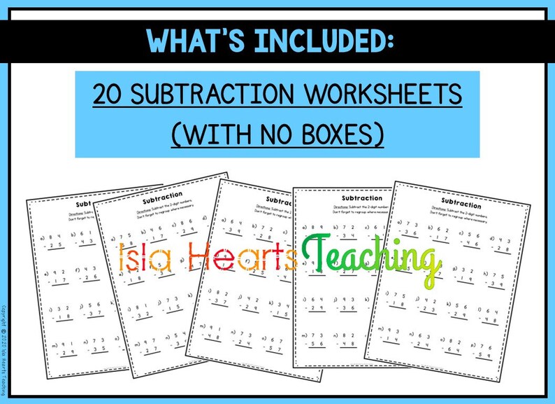 2-digit Subtraction Worksheets Regrouping L Algorithm L Subtraction ...