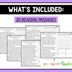 Problem and Solution Reading Comprehension Passages and Questions ...