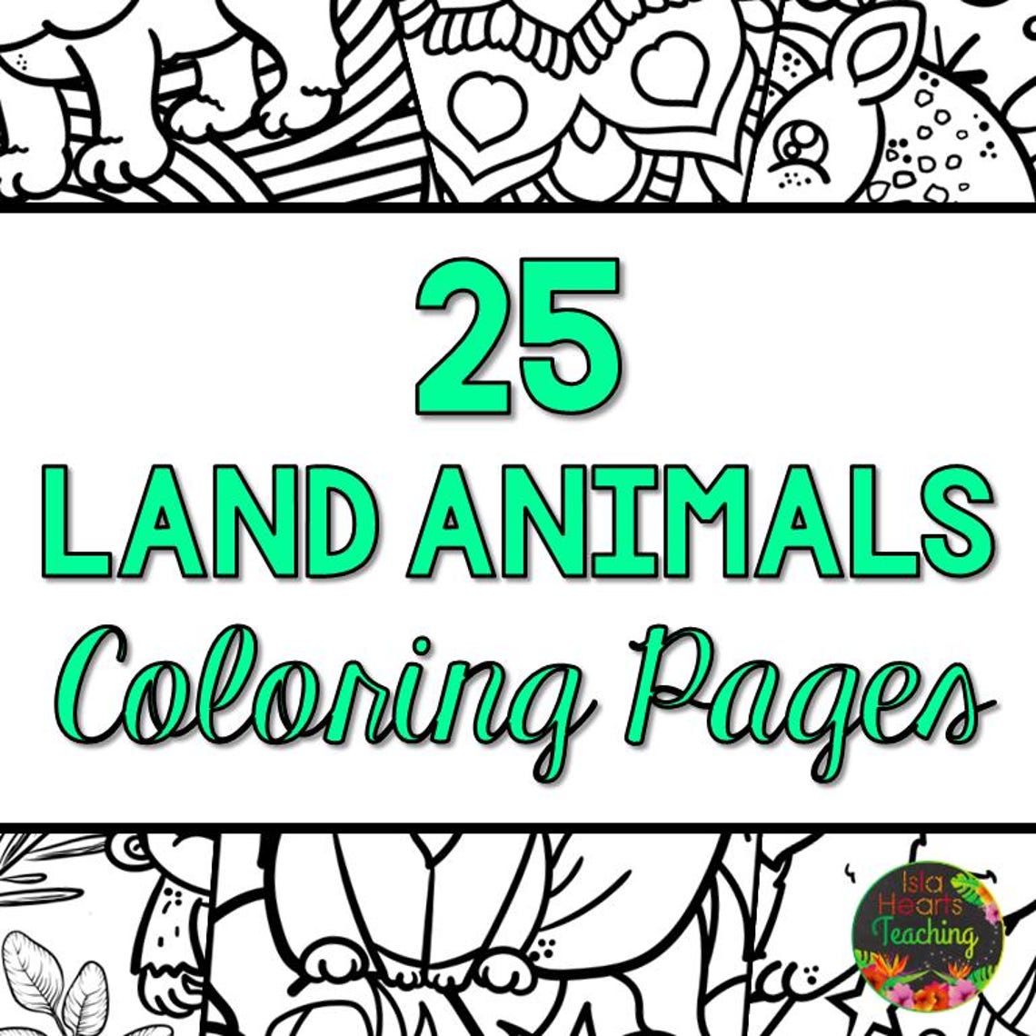 Land Animals Coloring Pages | Art Colouring in Book | Fun Packet for ...
