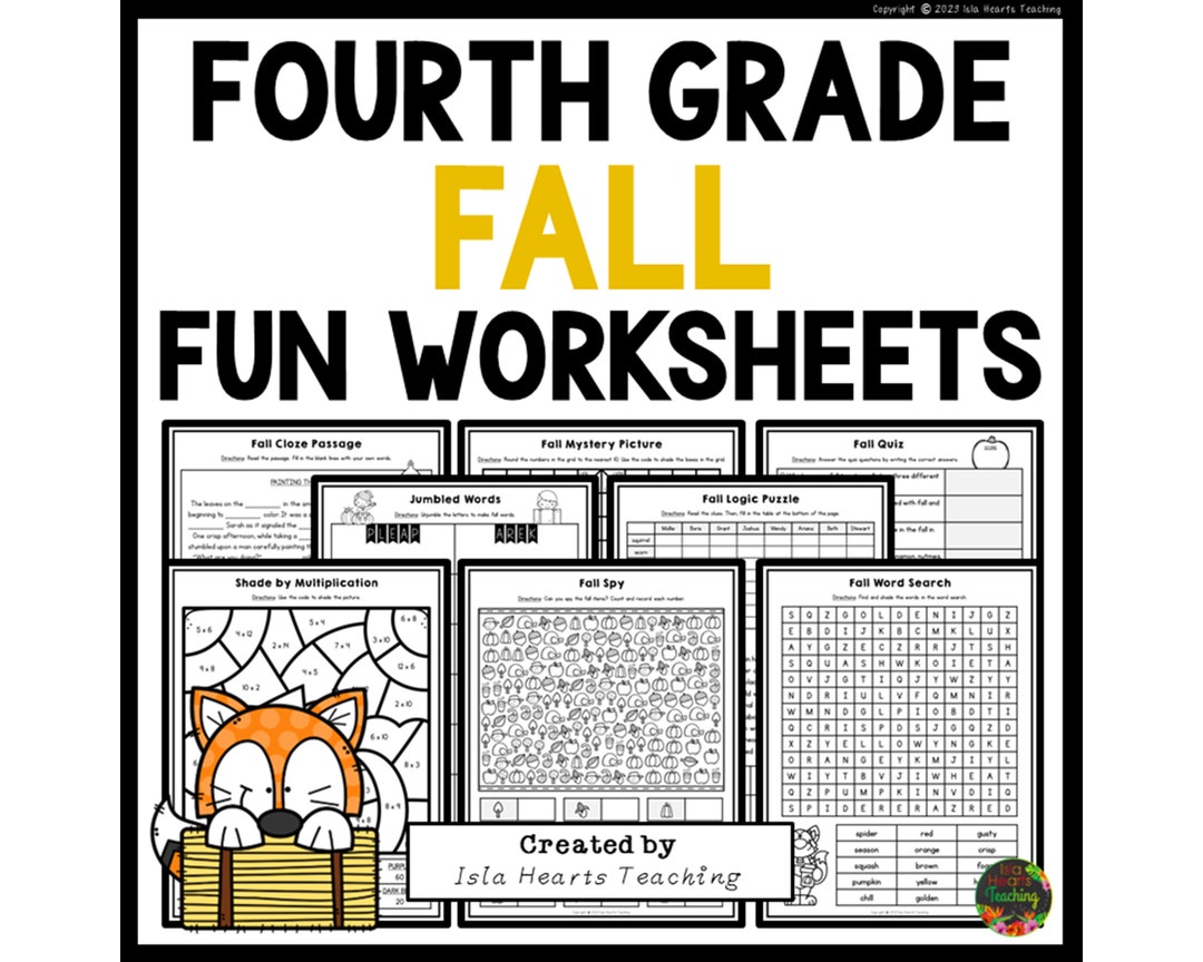 Fall Fun Puzzles Workbook I Holiday Break Worksheets Autumn Activities ...