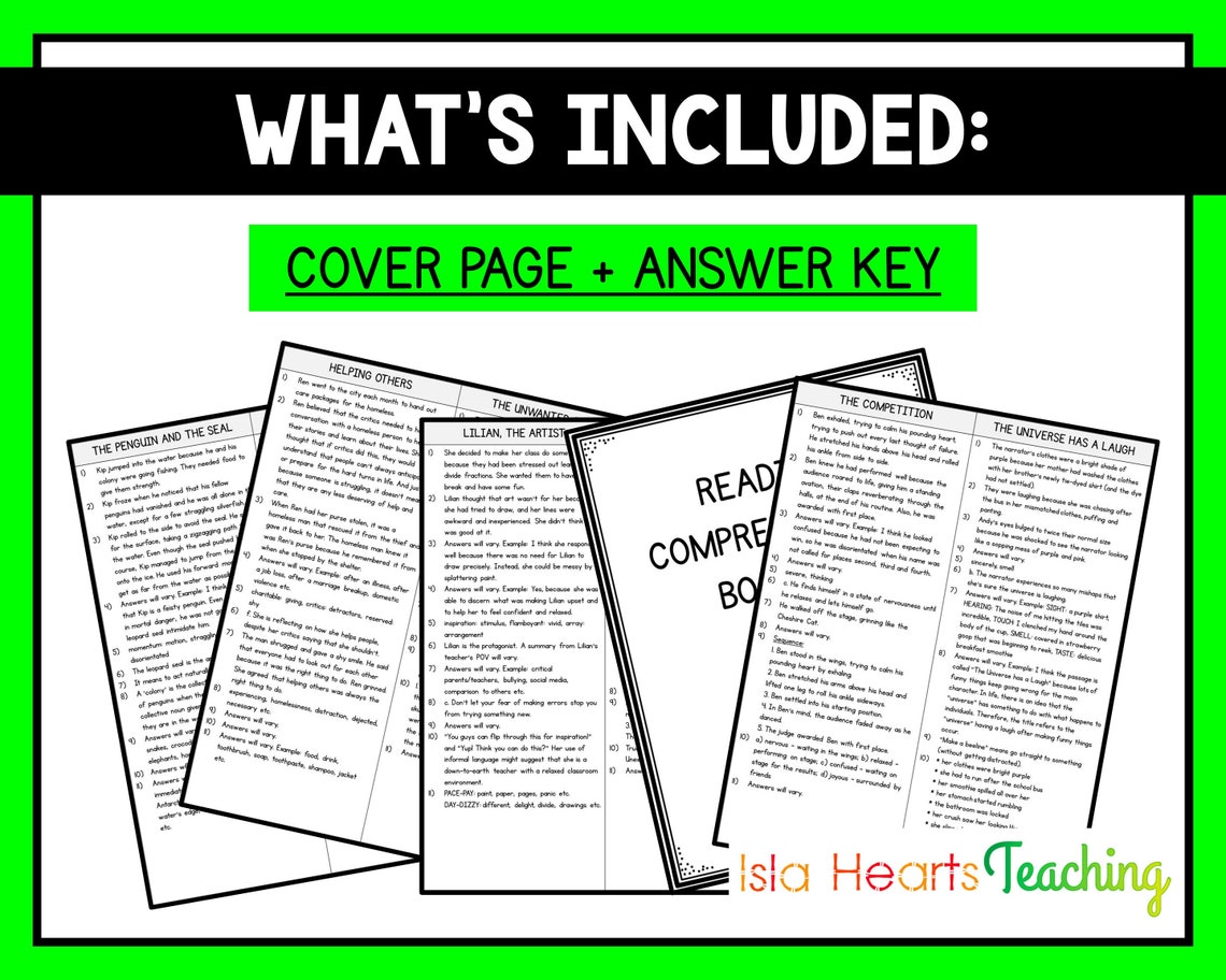 Fifth Grade Reading Comprehension Passages and Questions Worksheets I ...