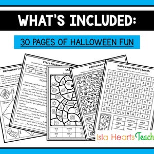 Halloween Fun Puzzles Workbook I Worksheets Autumn Activities I 2nd ...