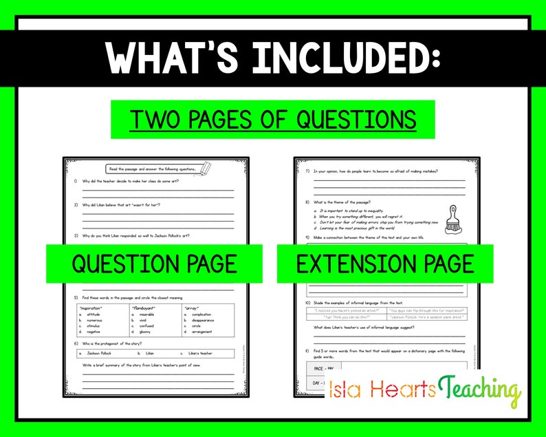 Fifth Grade Reading Comprehension Passages and Questions Worksheets I ...