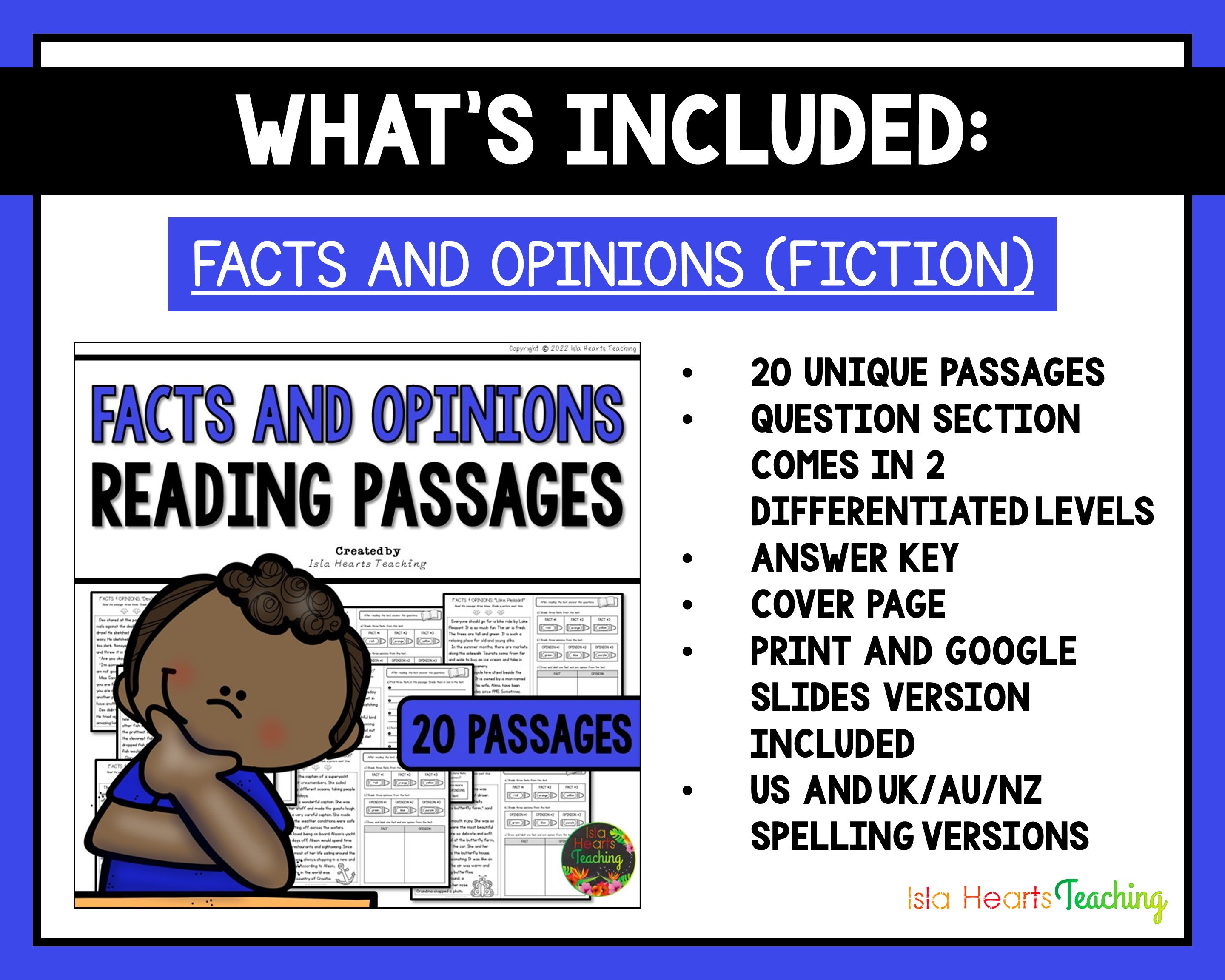 Facts and Opinions Reading Comprehension Passages and Questions ...