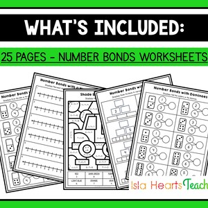 Number Bonds to 10 & 20 Worksheets for Kids L Part Part Whole Math ...