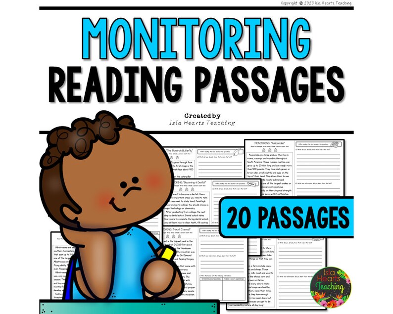 Monitoring Reading Comprehension Passages and Questions Reading ...