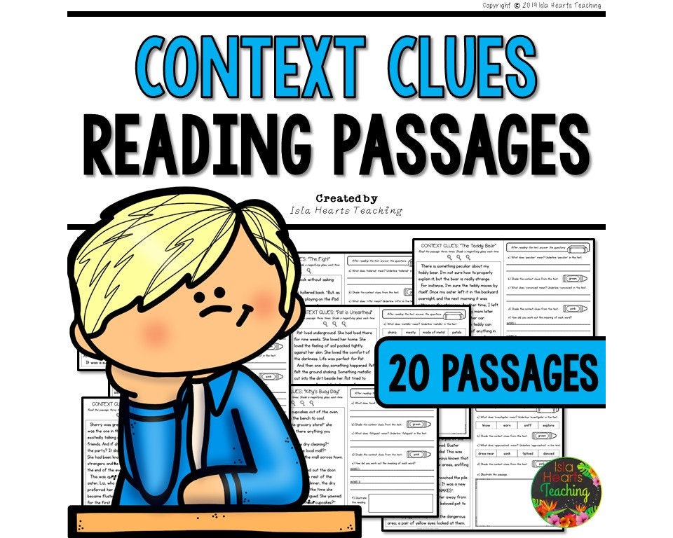 Context Clues Reading Comprehension Passages and Questions - Reading ...