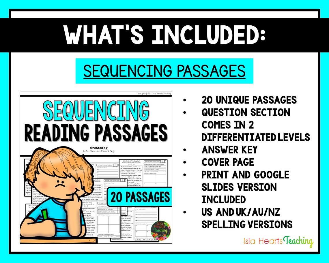 Sequencing Reading Comprehension Passages and Questions - Reading ...