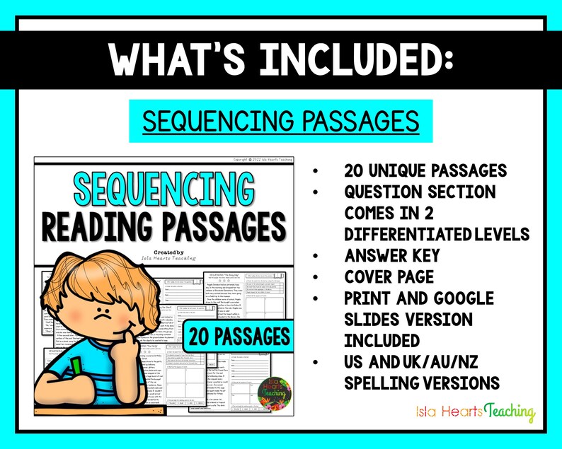 Sequencing Reading Comprehension Passages and Questions - Reading ...