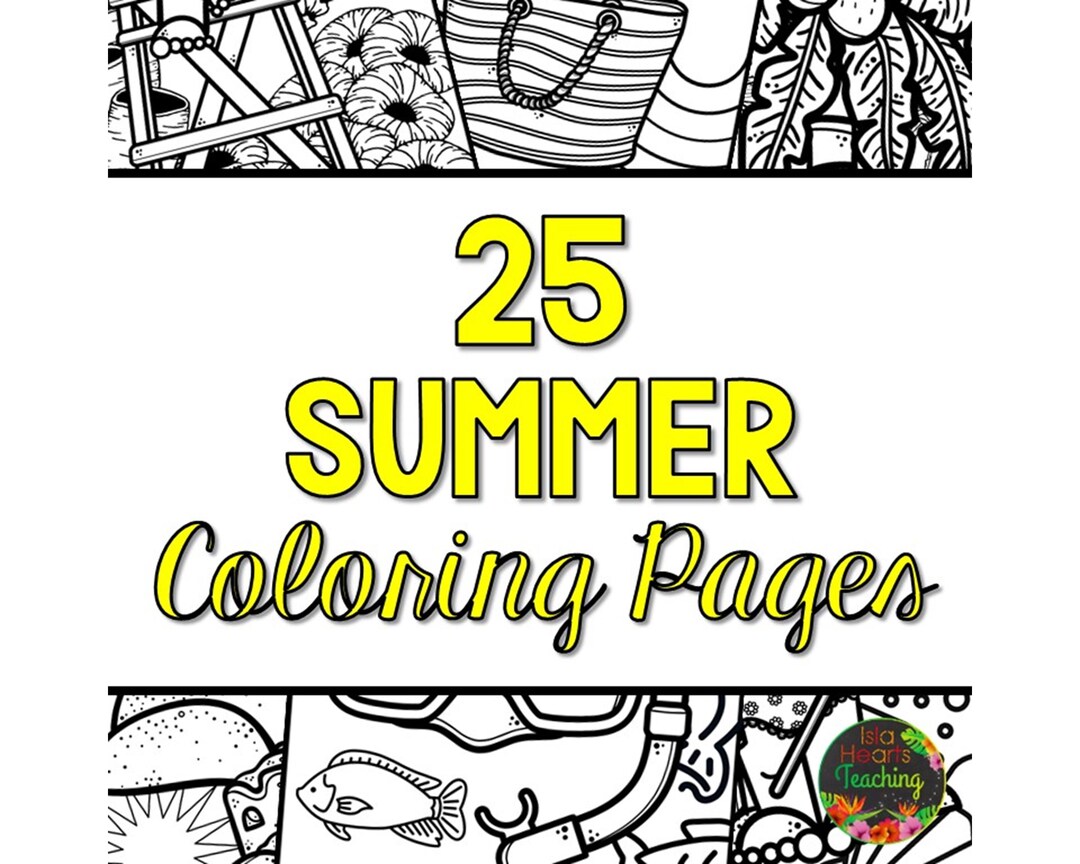 Summer Coloring Pages | Summer Art Colouring in Book Fun Packet for ...