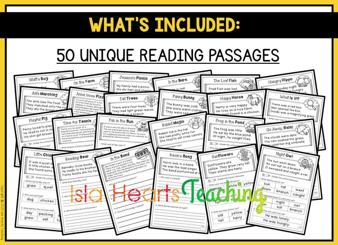 First Grade Reading Comprehension Passages and Questions I ...