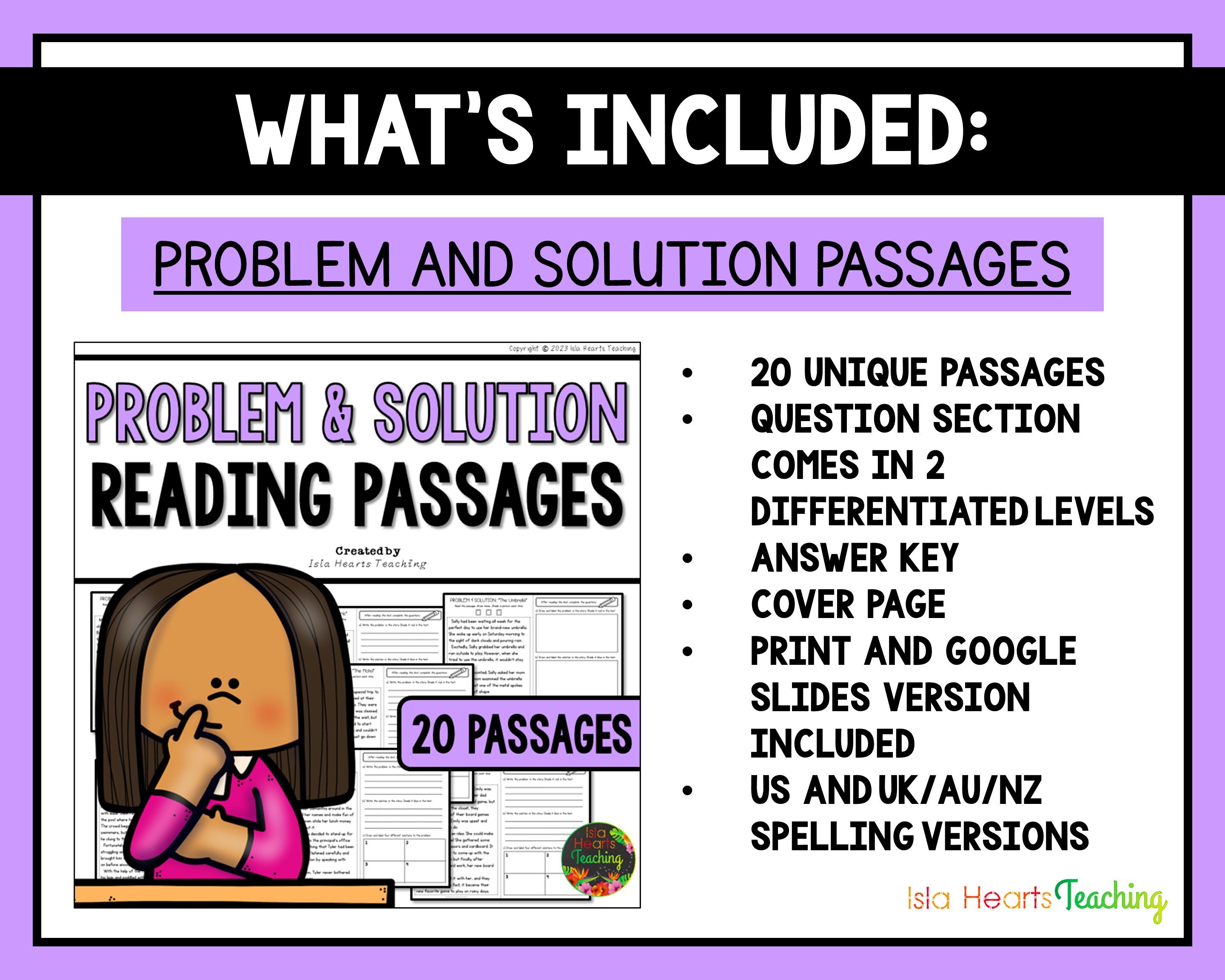 Problem and Solution Reading Comprehension Passages and Questions ...