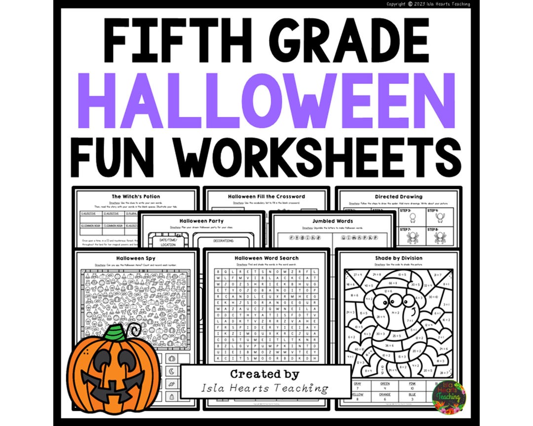 Halloween Fun Puzzles Workbook I Worksheets Autumn Activities I 5th ...