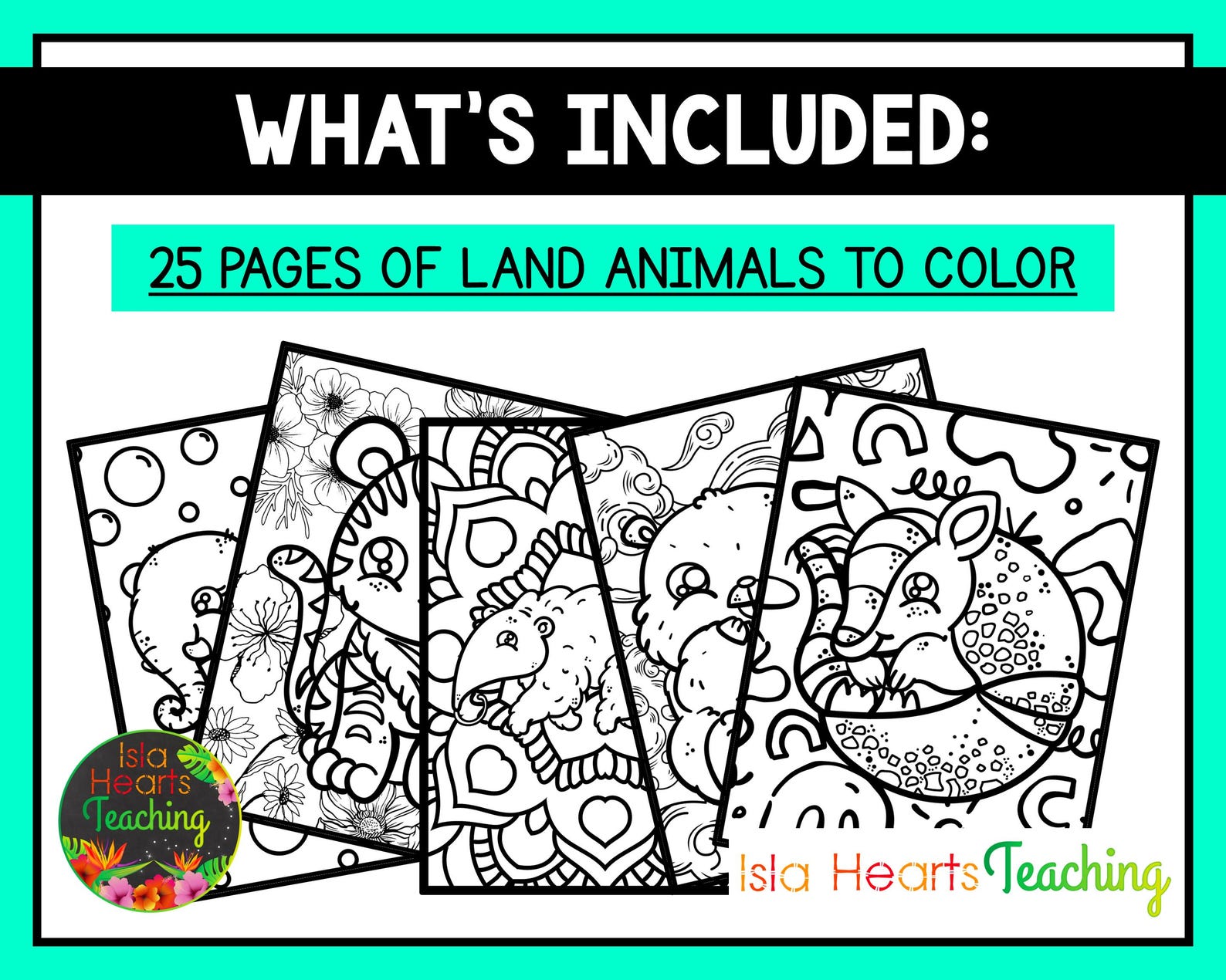 Land Animals Coloring Pages | Art Colouring in Book | Fun Packet for ...