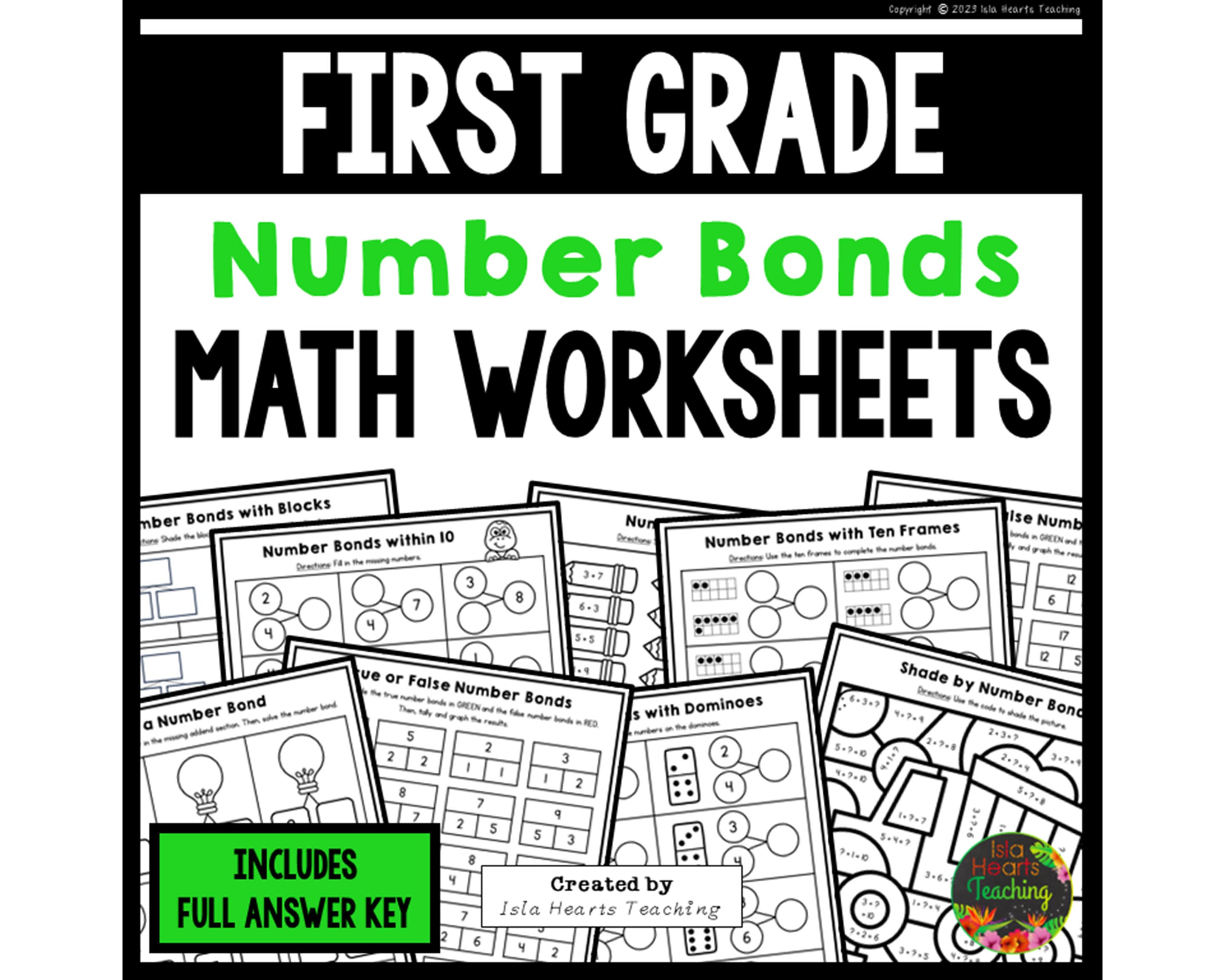 Number Bonds to 10 & 20 Worksheets for Kids L Part Part Whole Math ...