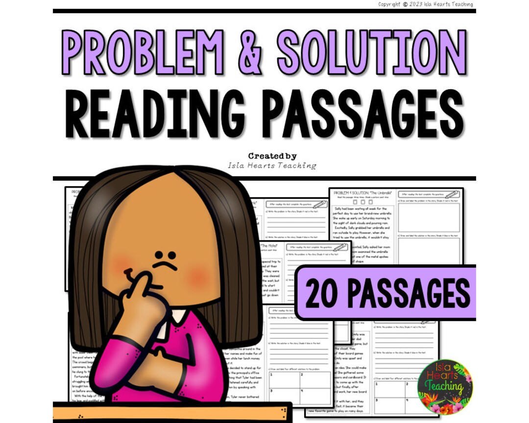 Problem and Solution Reading Comprehension Passages and Questions ...