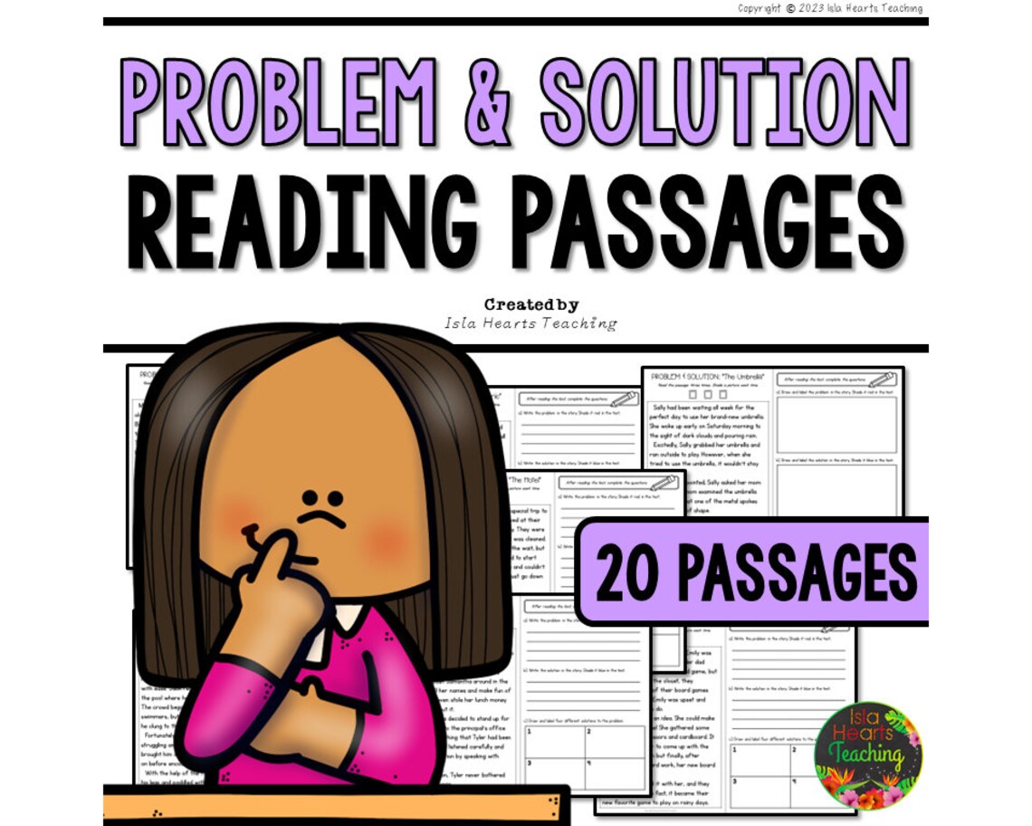 Problem and Solution Reading Comprehension Passages and Questions ...