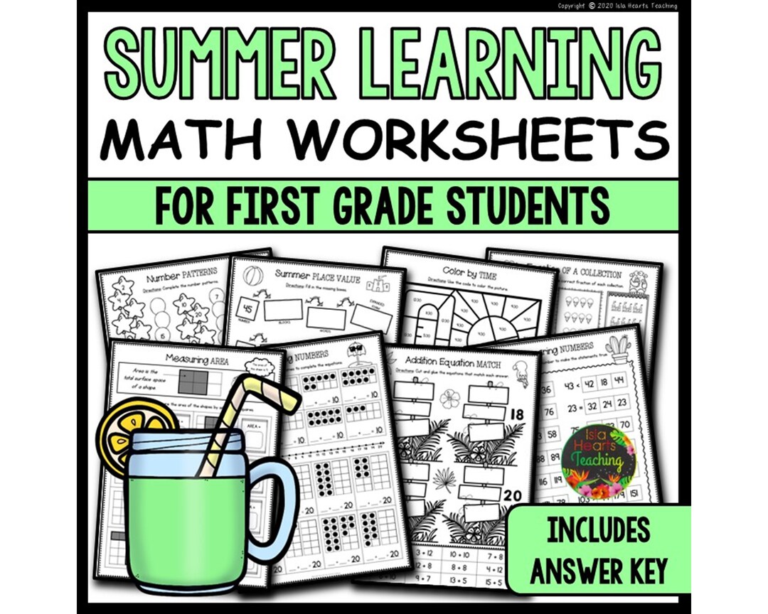 First Grade Summer Math Learning Homework Packet L Home Learning ...