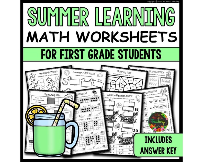 First Grade Summer Math Learning Homework Packet L Home Learning ...