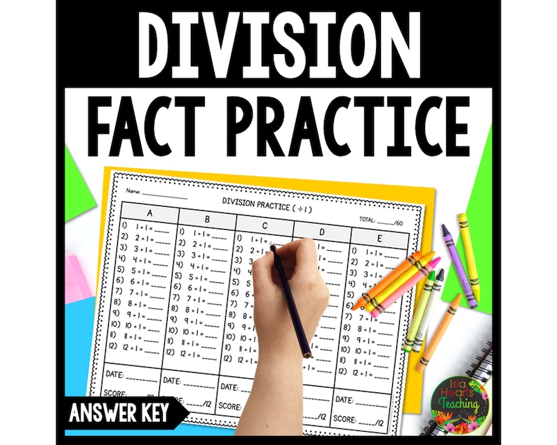 Division Fact Practice L Division Drills L Dividing for Kids L Dividing ...