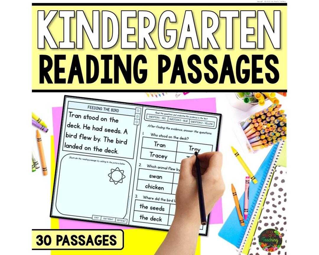 Kindergarten and First Grade Reading Comprehension Passages With ...