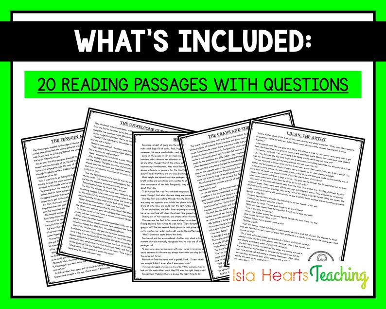 Fifth Grade Reading Comprehension Passages and Questions Worksheets I ...
