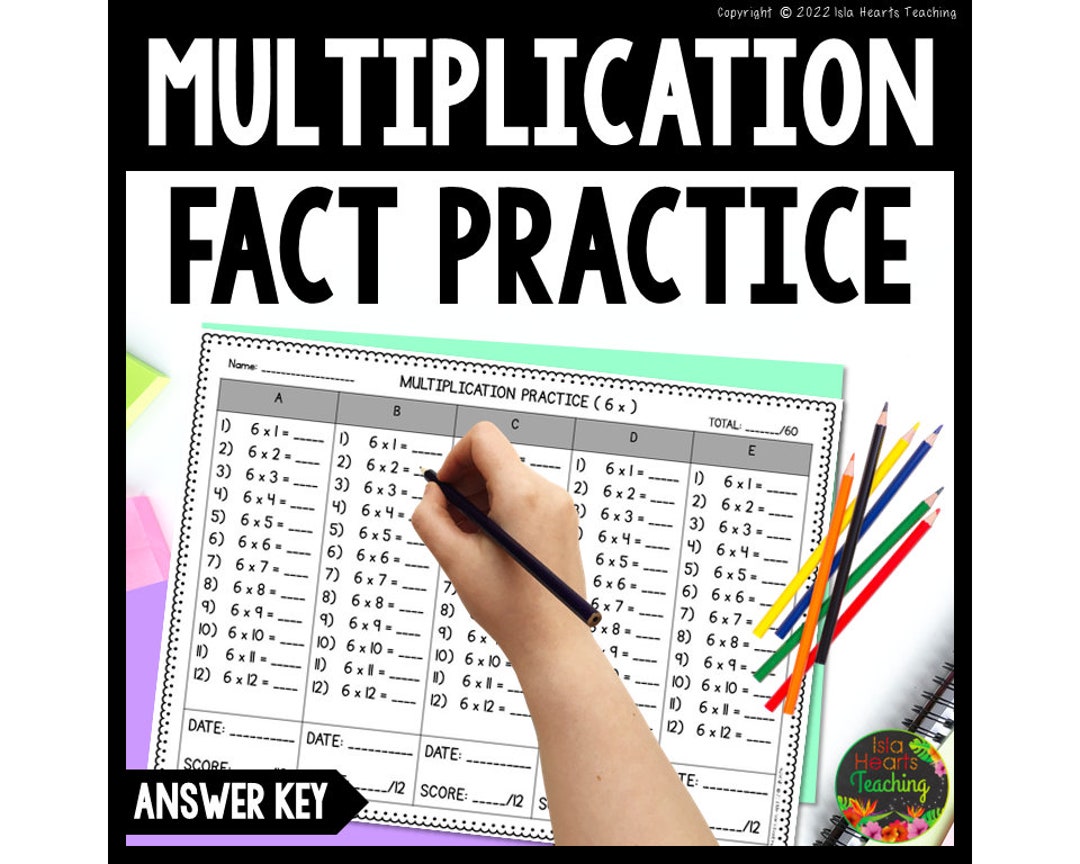 Multiplication Fact Practice L Multiplication Drills L Times Tables for ...
