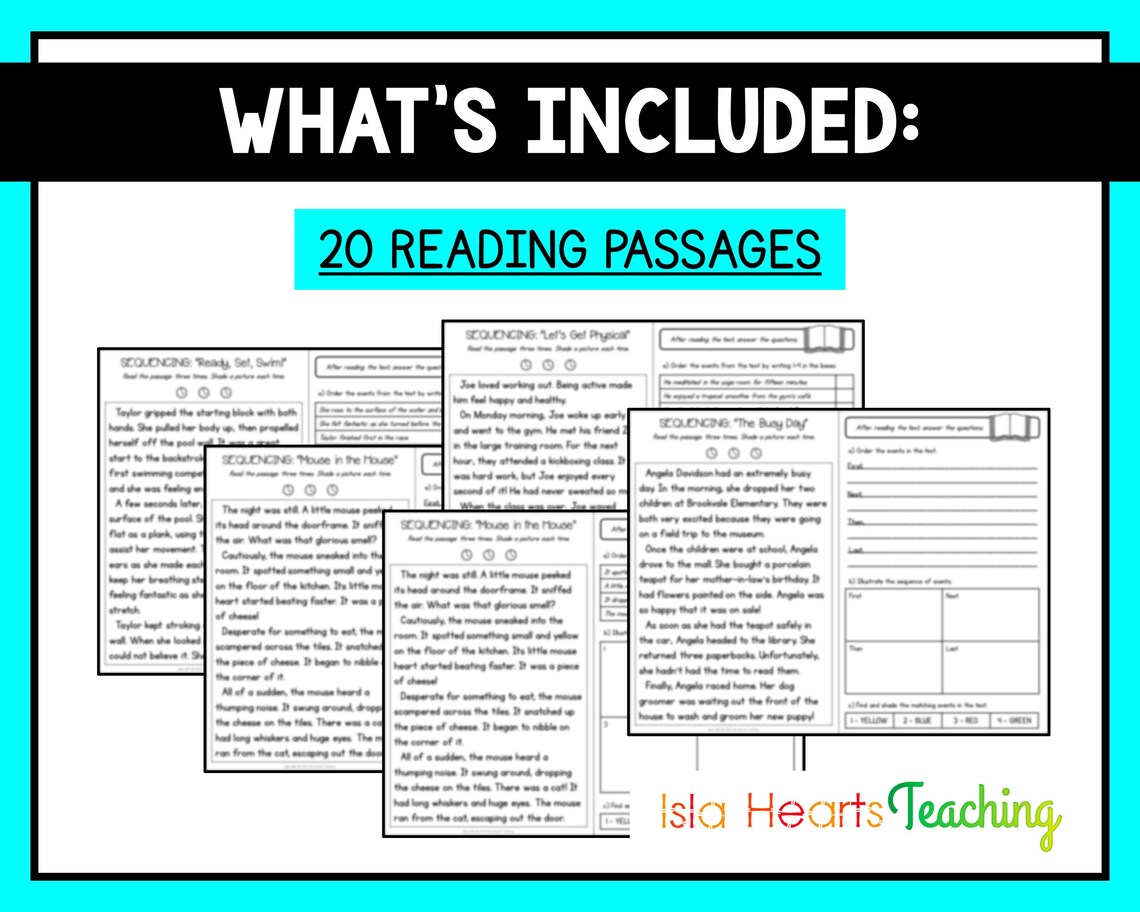 Sequencing Reading Comprehension Passages and Questions - Reading ...