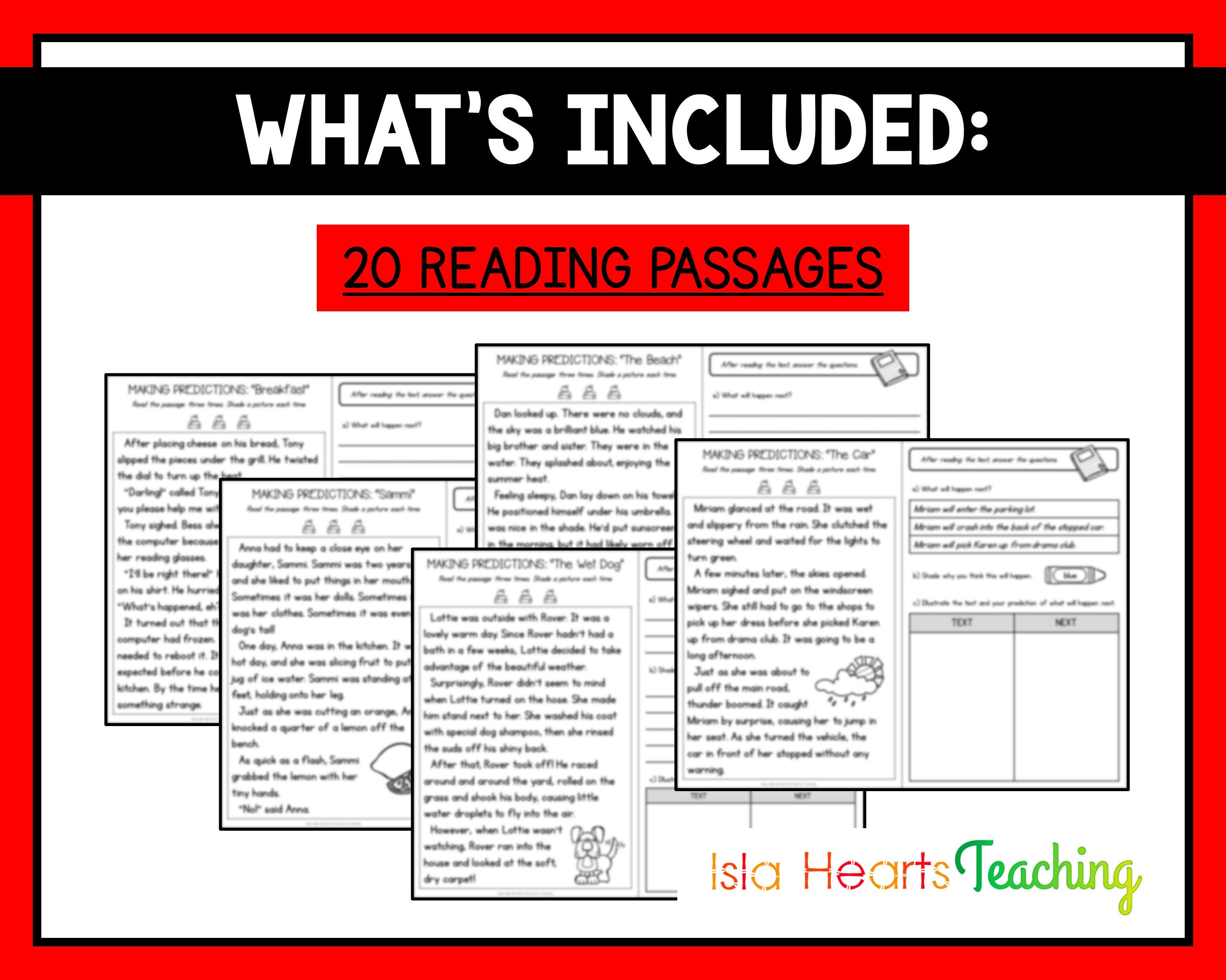 Making Predictions Reading Comprehension Passages and Questions ...