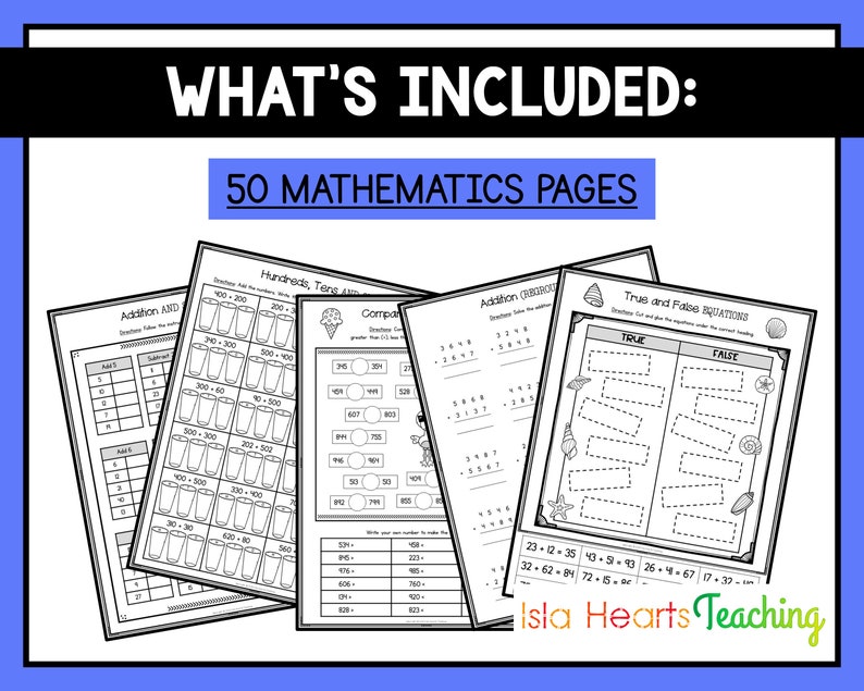 Second Grade Summer Math Learning Homework Packet L Home Learning ...