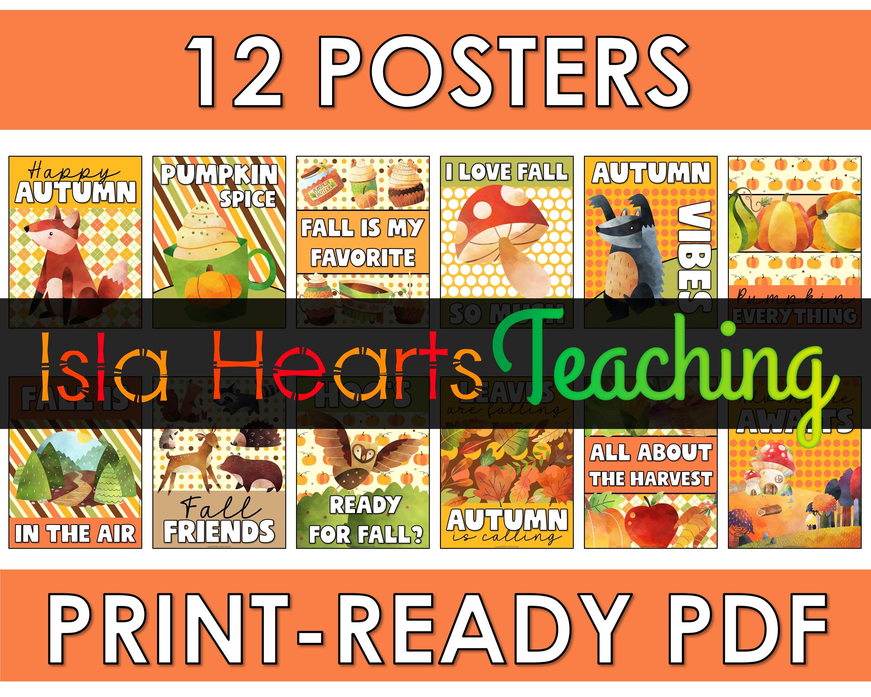 Editable Fall Posters I Autumn Poster Set I Classroom Decor I School ...