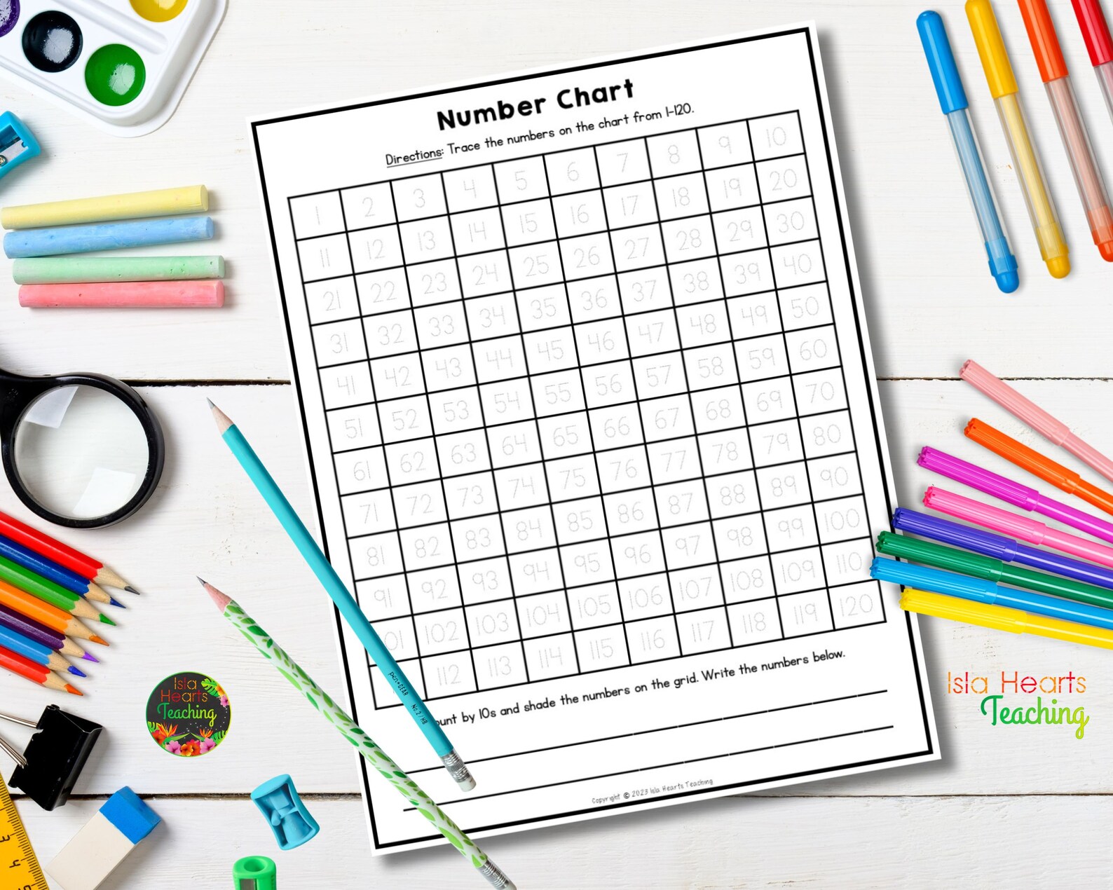 Numbers to 120 Worksheets for Kids L Counting Number Sense Math ...