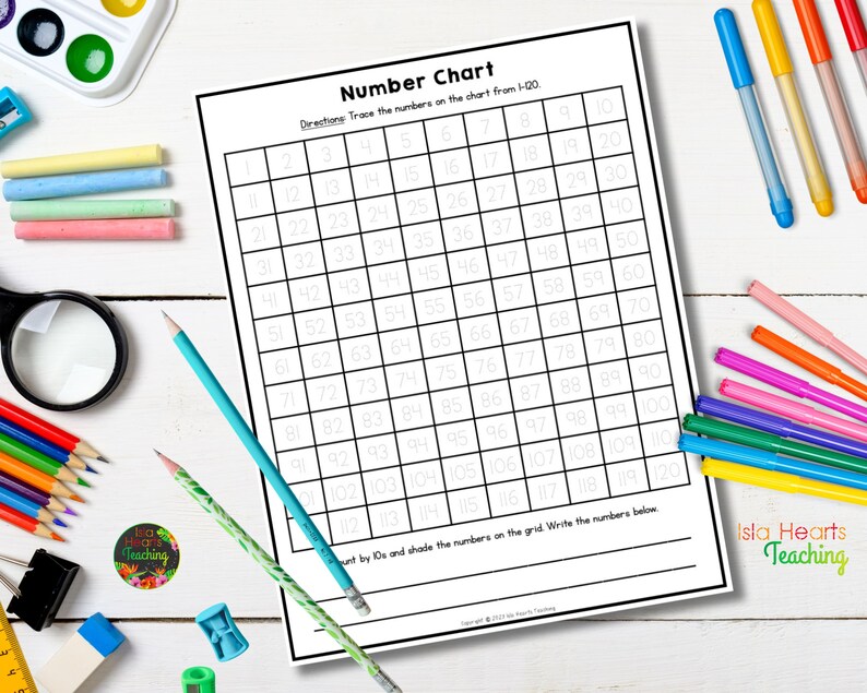 Numbers to 120 Worksheets for Kids L Counting Number Sense Math ...