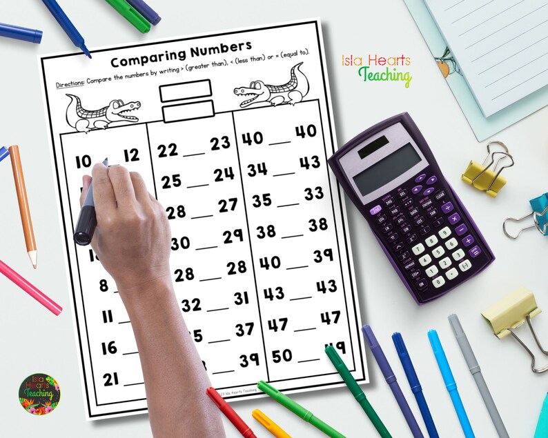 Comparing Numbers Worksheets for Kids L Compare Greater Than Less Than ...