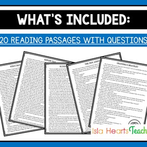 Fifth Grade Reading Comprehension Passages and Questions Worksheets I ...