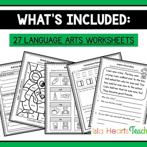 First Grade Home Learning Worksheets L Math and Language Arts Printable ...
