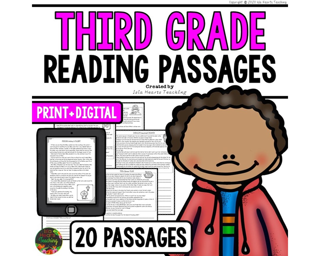 Third Grade Reading Comprehension Passages and Questions Worksheets I ...