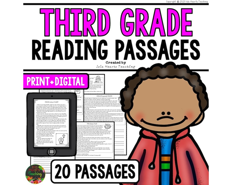 Third Grade Reading Comprehension Passages and Questions Worksheets I ...