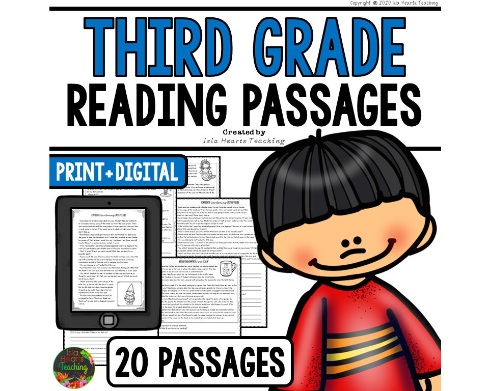 Third Grade Reading Comprehension Passages and Questions Worksheets I ...