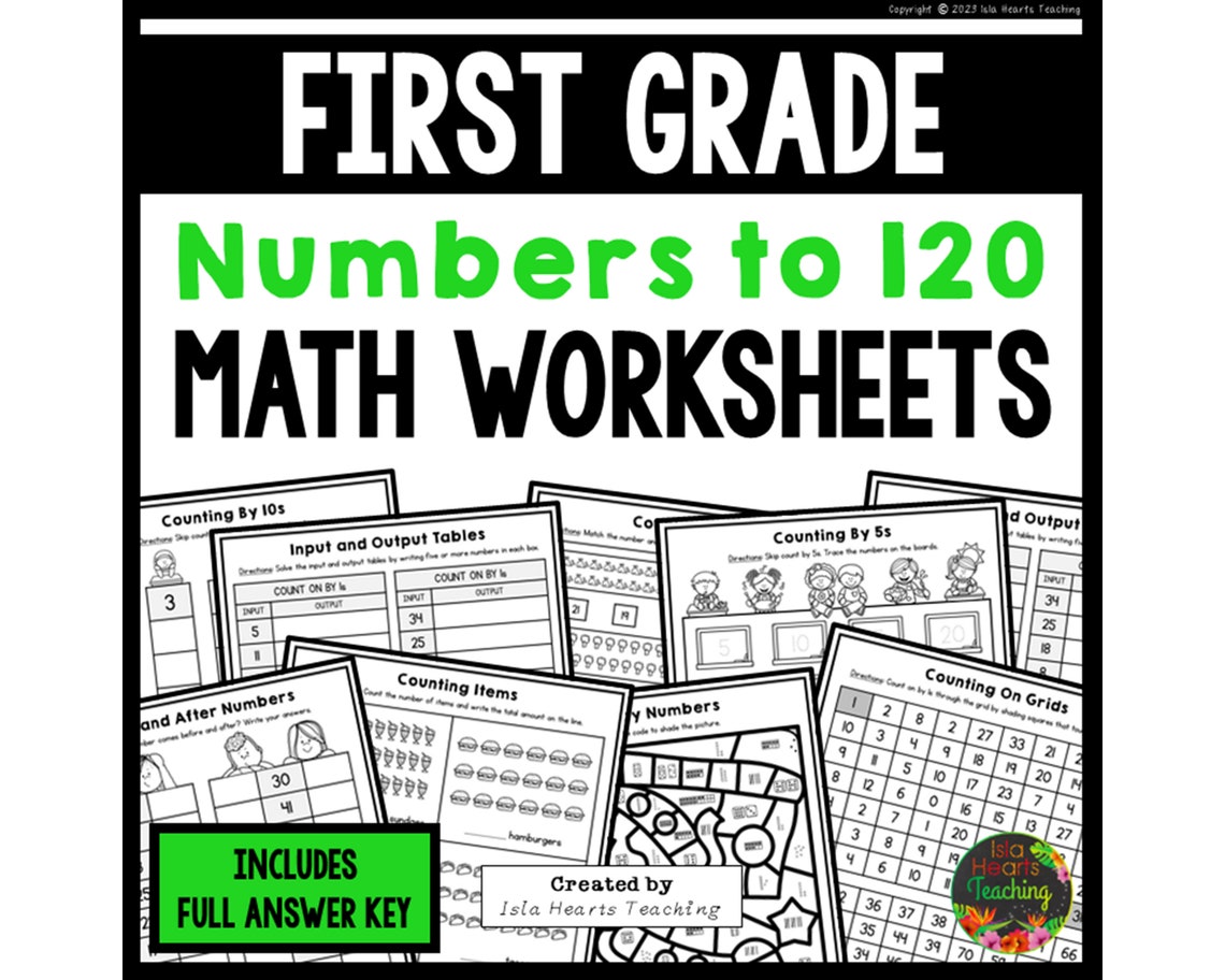 Numbers to 120 Worksheets for Kids L Counting Number Sense Math ...