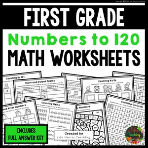 Numbers to 120 Worksheets for Kids L Counting Number Sense Math ...