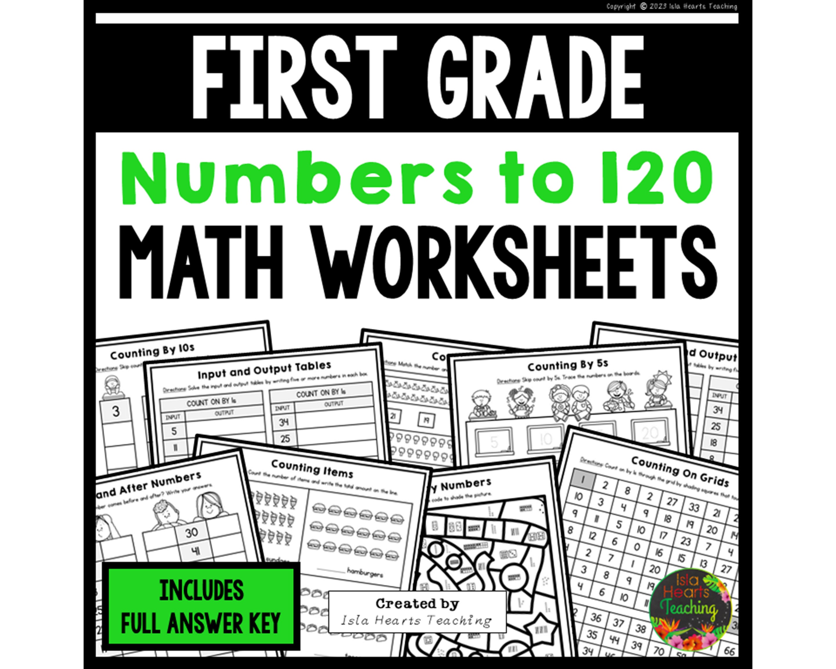 Numbers to 120 Worksheets for Kids L Counting Number Sense Math ...